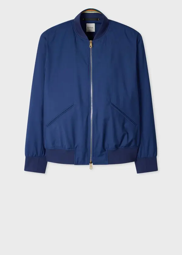Paul Smith Storm System" Wool Bomber Jacket - Blue
