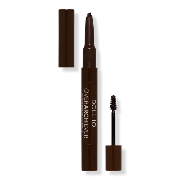 DOLL 10 Overarchiever Precision Brow Pencil And Filling Gel - Dark Brown