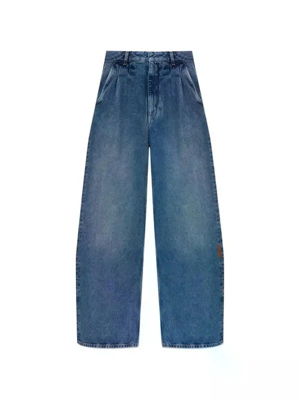 Off-White Pleated Wide-leg Jeans