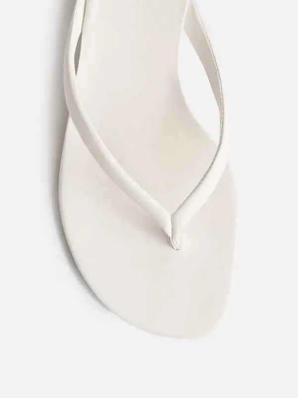 REFORMATION Amelia Heeled Thong Sandal - Ivory