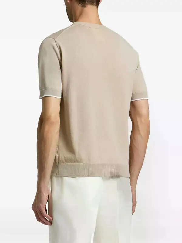 Peserico Contrast-trim Short-sleeve Top