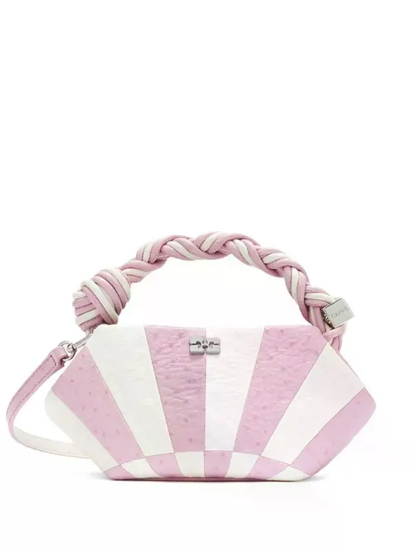 GANNI Bou Striped Leather Shoulder Bag
