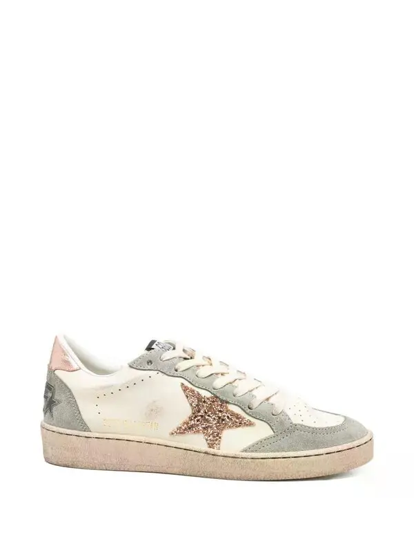 GOLDEN GOOSE Ball Star Nappa Sneakers With Glitter Star And Metallic Heel Tab