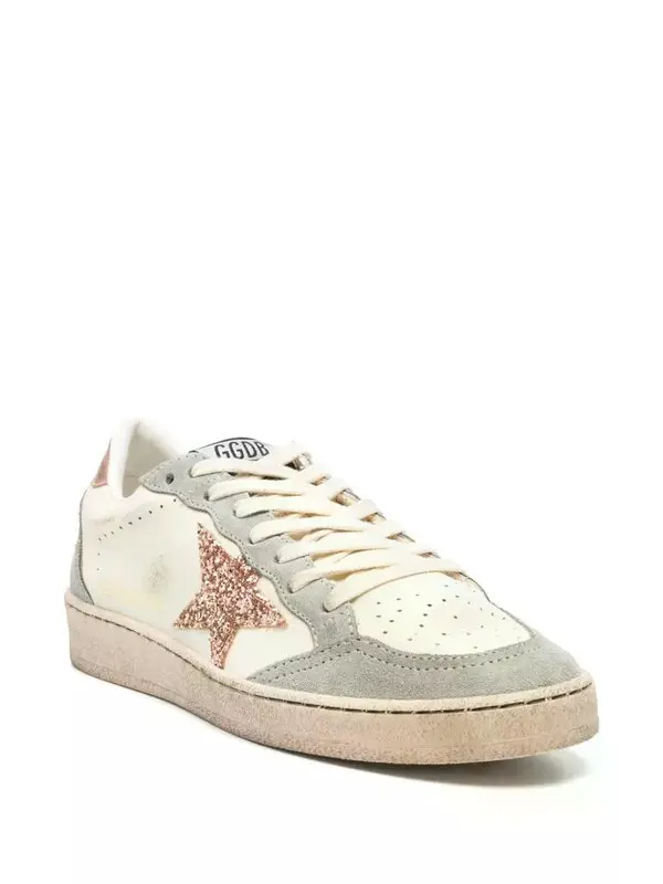 GOLDEN GOOSE Ball Star Nappa Sneakers With Glitter Star And Metallic Heel Tab