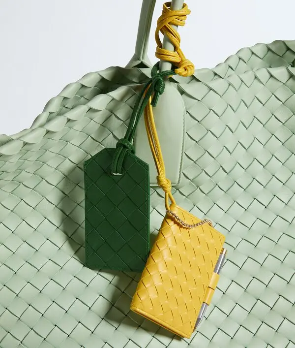 Bottega Veneta Getaway Tag Holder - Basil