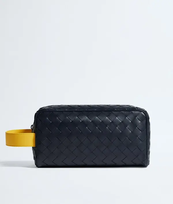 Bottega Veneta Intrecciato Travel Pouch - Midnight/taxi