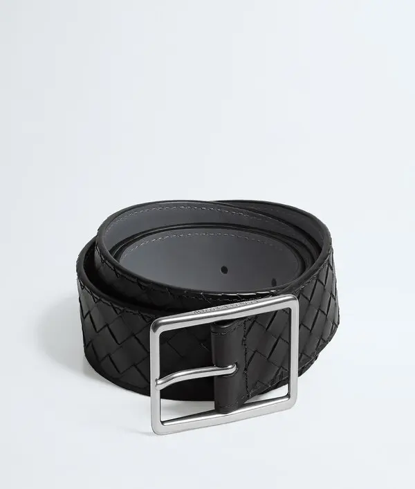 Bottega Veneta Intrecciato Piccolo Belt - Black/thunder