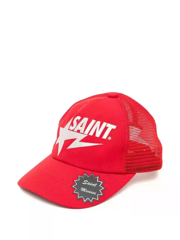 LE MONT SAINT MICHEL Logo Mesh Panel Cap - Red