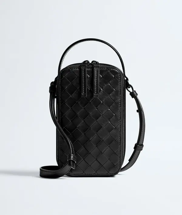 Bottega Veneta Getaway Vertical Phone Pouch - Black/nero Opaco