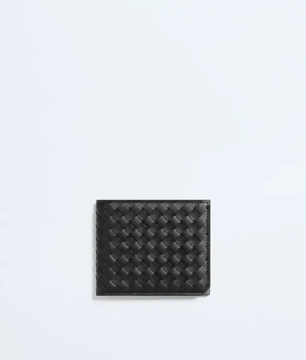 Bottega Veneta Intrecciato Piccolo Bi-fold Wallet - Black/thunder