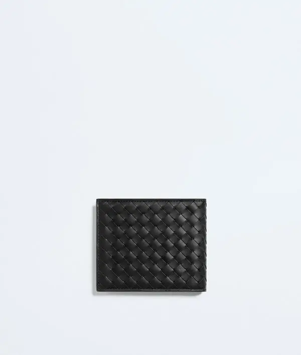 Bottega Veneta Intrecciato Piccolo Bi-fold Wallet - Black/thunder