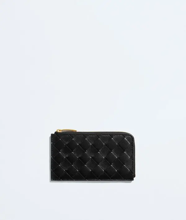 Bottega Veneta Intrecciato L-zipped Card Case - Black
