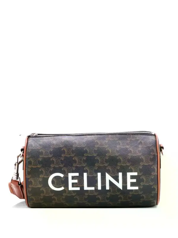 Celine Logo Cylinder Bag Triomphe Coated Canvas Crossbody Bag