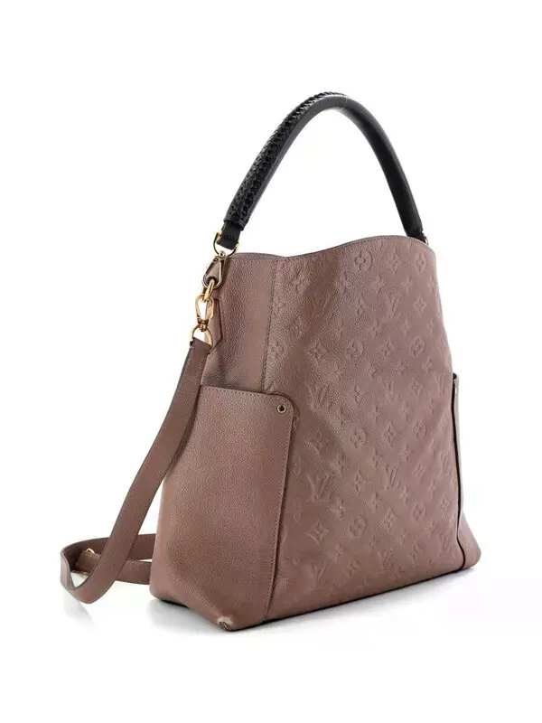 LOUIS VUITTON Bagatelle Monogram Empreinte Leather Hobo Bag - Neutrals