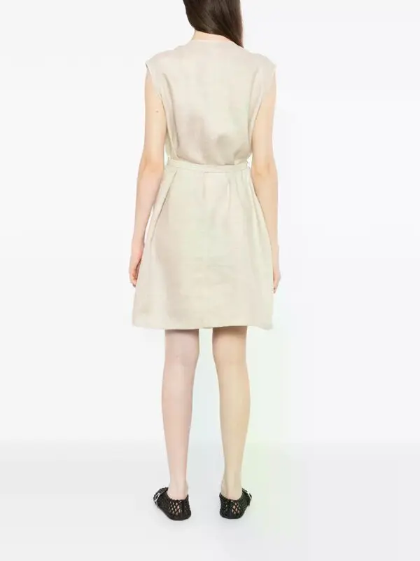 LESS Lapel Collar Sleeve Dress