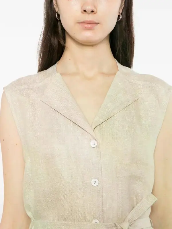LESS Lapel Collar Sleeve Dress