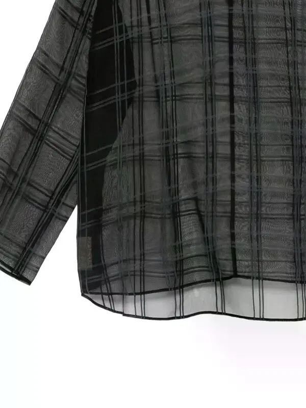 LESS Sheer Check-pattern Blouse