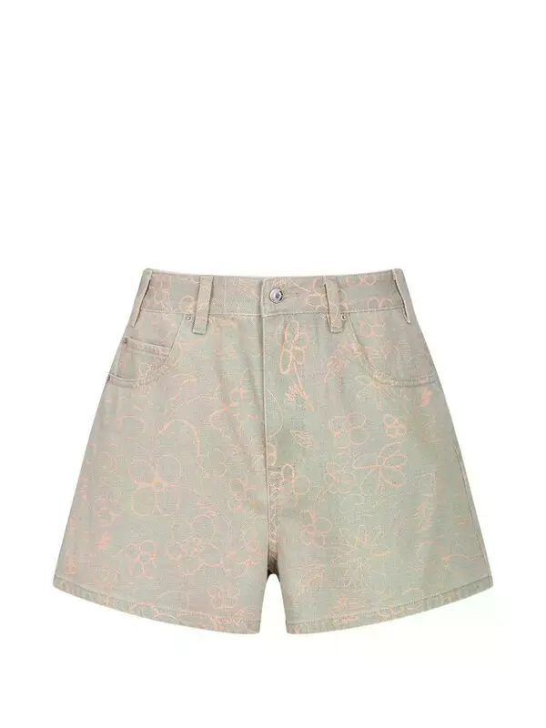 JNBY Floral Print Denim Shorts - Neutrals