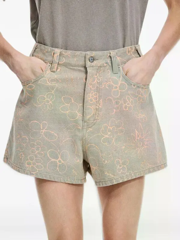 JNBY Floral Print Denim Shorts