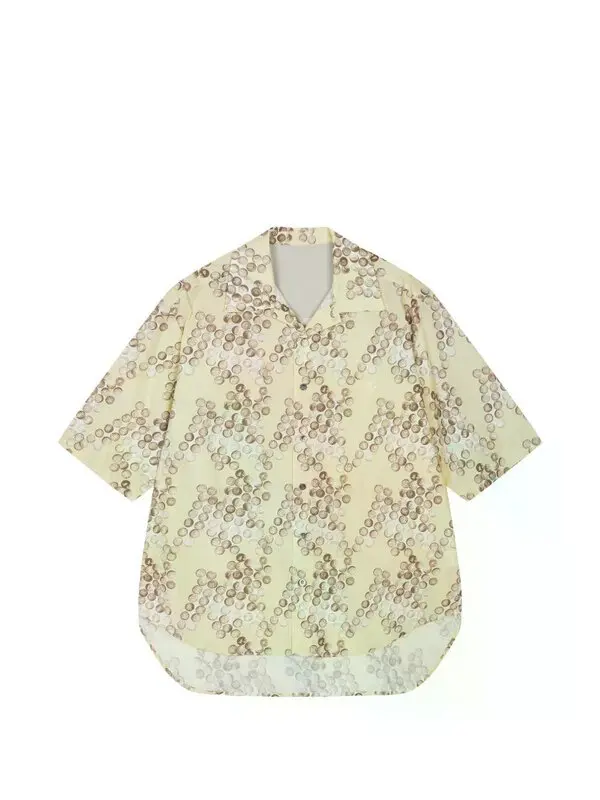 CROQUIS Circle-print Short-sleeve Shirt - Neutrals