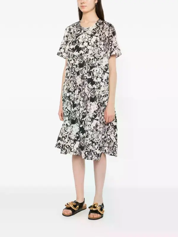 JNBY Floral-print Round Neck Dress