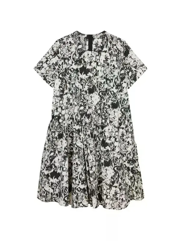 JNBY Floral-print Round Neck Dress - Black Floral