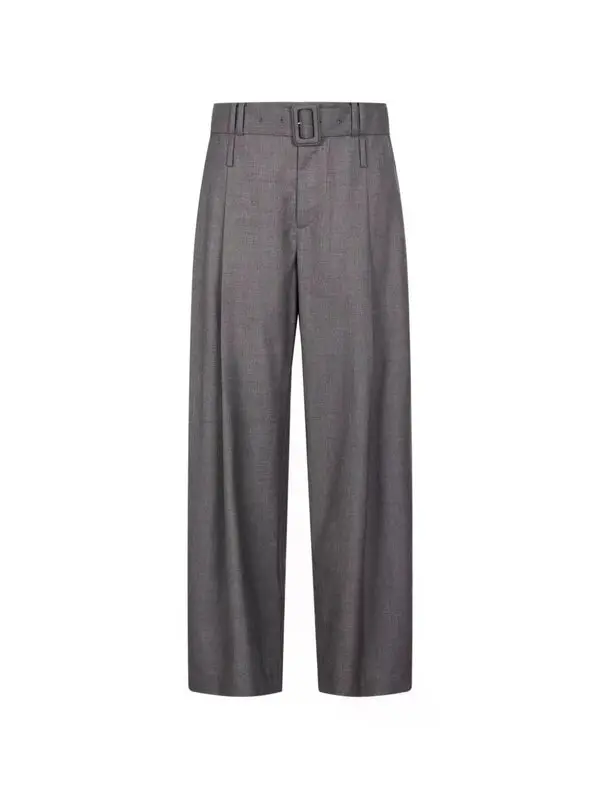 LESS Belted Wide-leg Trousers - Grey