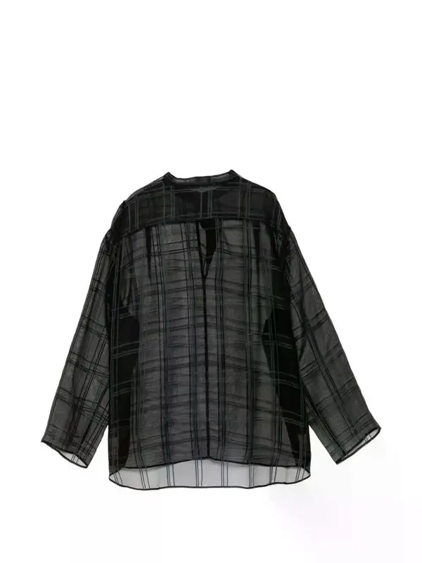 LESS Sheer Check-pattern Blouse