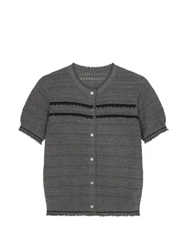 JNBY Pointelle-knit Scalloped Blouse - Grey