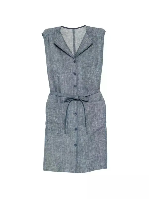 LESS V-neck Sleeve Dress - Blue