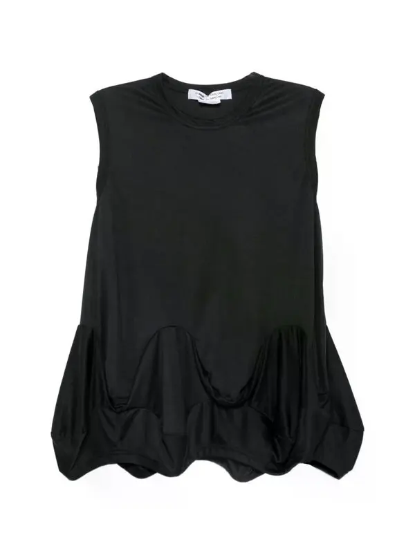 Comme Des Garçons Crew-neck Draped Top - Black