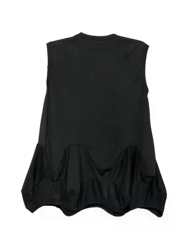 Comme Des Garçons Crew-neck Draped Top - Black