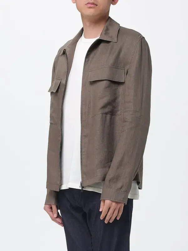 MANUEL RITZ Relaxed Fit Twill Shirt Jacket With Zip Closure