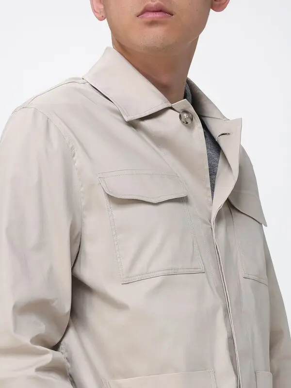 MANUEL RITZ Relaxed Fit Twill Shirt Jacket - Beige