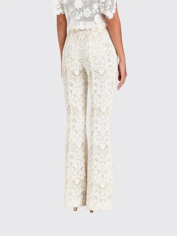 TWINSET High-waisted Lace Flared Trousers