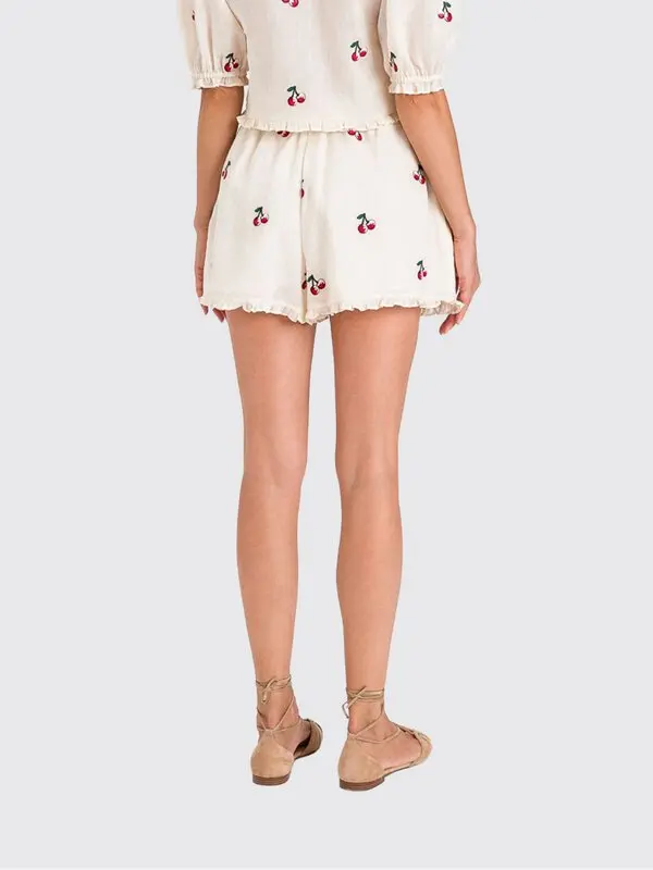 TWINSET Ramie Shorts With Embroidery