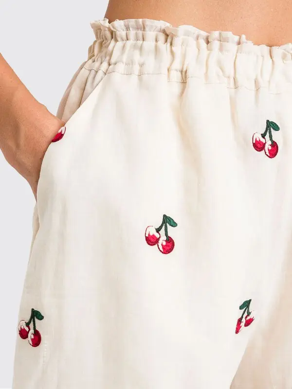 TWINSET Ramie Shorts With Embroidery