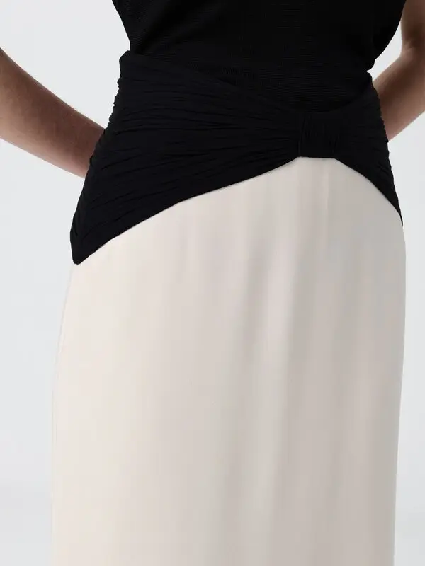 Valentino Garavani Long Silk Cady Skirt - White