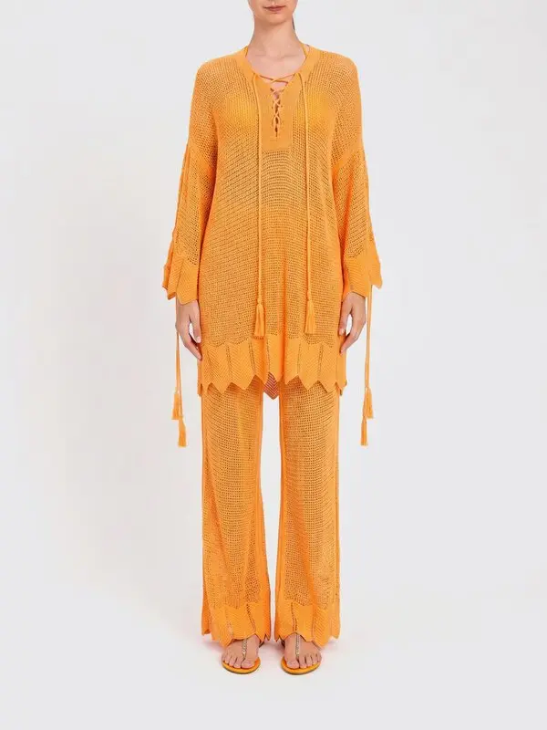 TWINSET Cotton Blend Kaftan Top