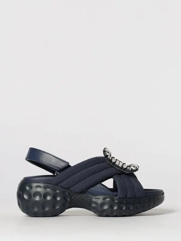 ROGER VIVIER Embellished Heeled Sandals - Blue