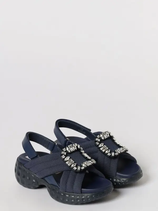 ROGER VIVIER Embellished Heeled Sandals - Blue