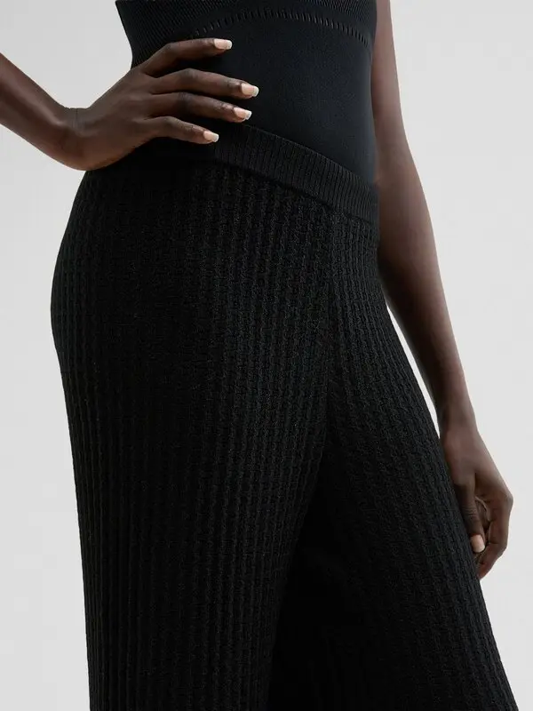 MARGHERITA MACCAPANI Palazzo Trousers With Fringe Detail - Black