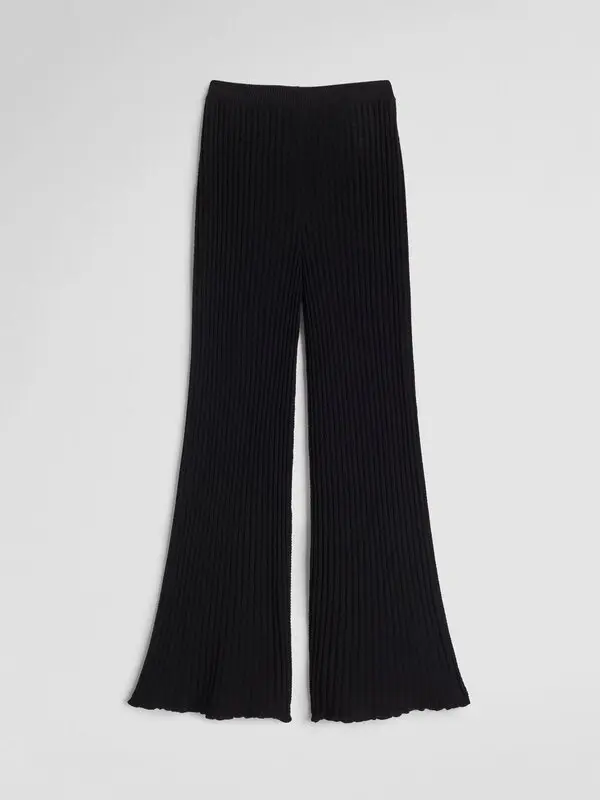 MARGHERITA MACCAPANI Palazzo Trousers With Fringe Detail - Black