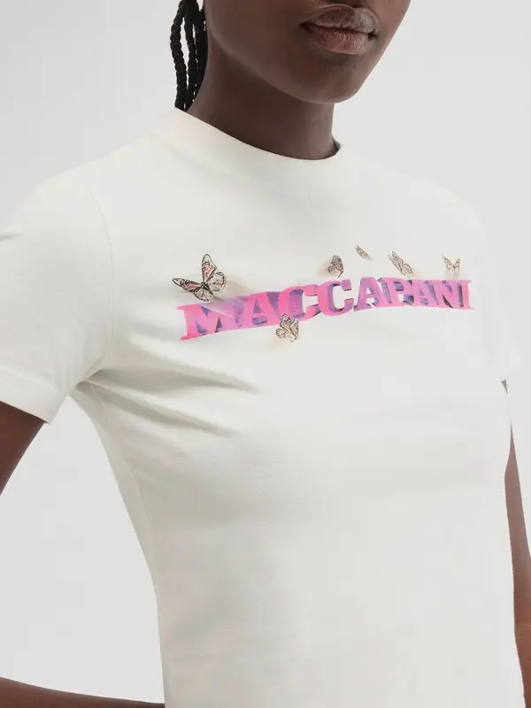 MARGHERITA MACCAPANI Logo Viscose T-shirt