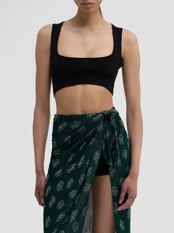 MARGHERITA MACCAPANI Viscose Blend Bralette Crop Top - Black