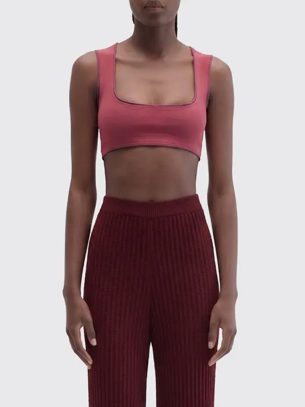 MARGHERITA MACCAPANI Cropped Square Neck Top - Red