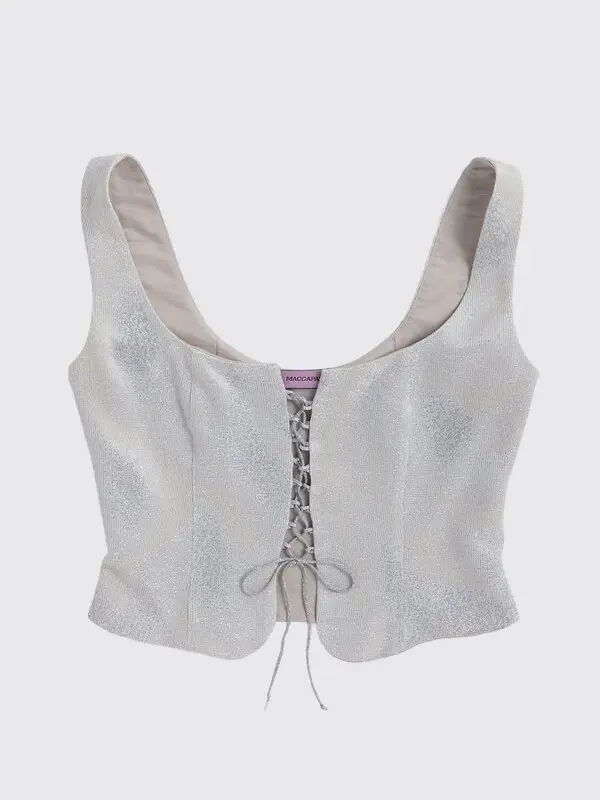 MARGHERITA MACCAPANI Metallic Glitter Corset Top - White