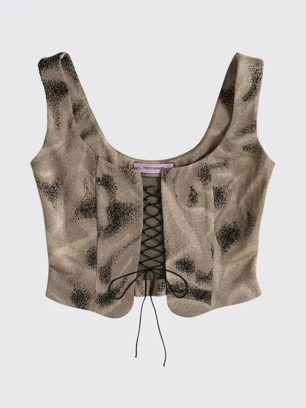 MARGHERITA MACCAPANI Abstract Printed Cotton Blend Corset Top