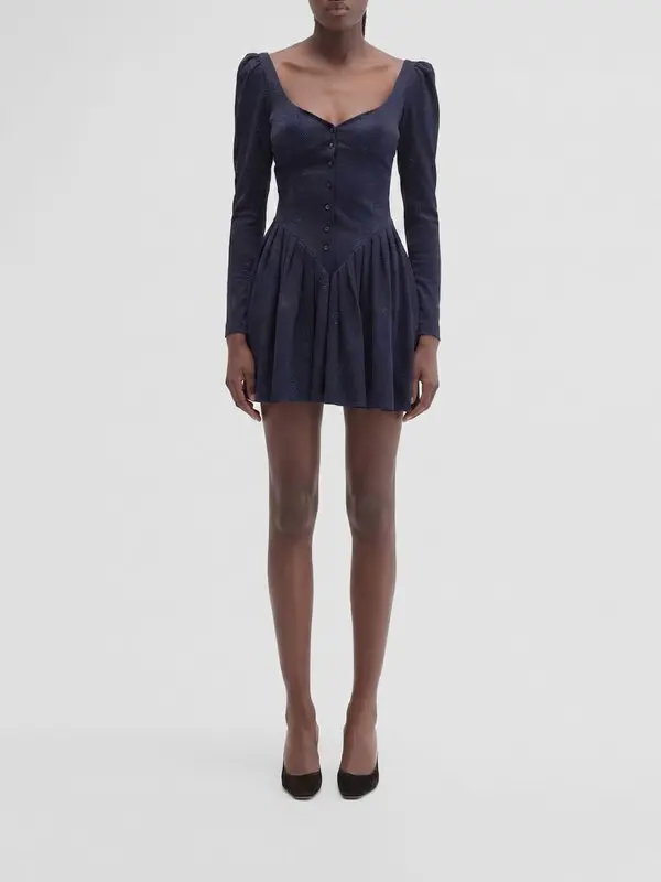 MARGHERITA MACCAPANI Long Sleeve Button-up Dress - Navy
