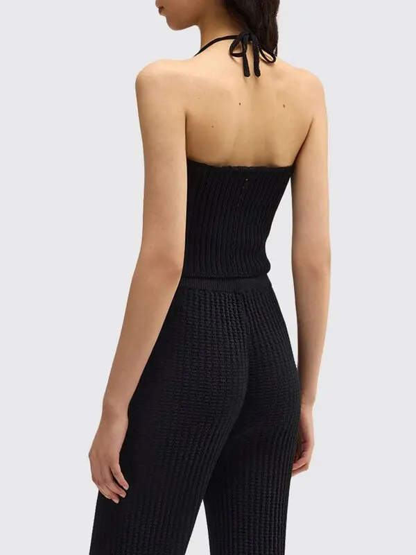 MARGHERITA MACCAPANI Mariah Knitted Cotton Halter Top - Black